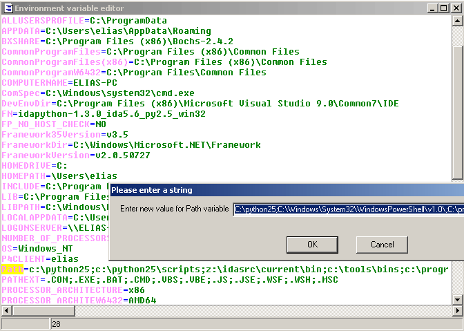 Environment variable editor – Hex Rays
