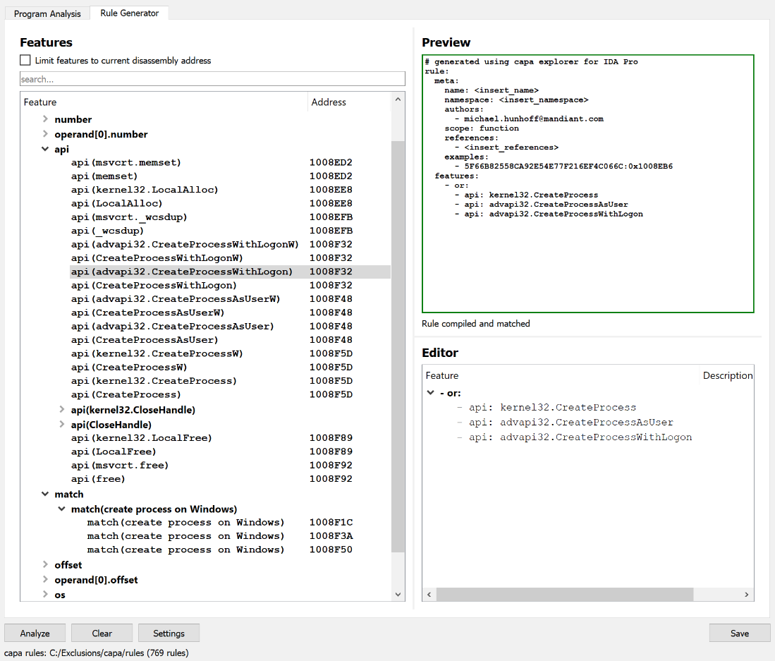 Plugin Focus Capa Explorer Hex Rays 