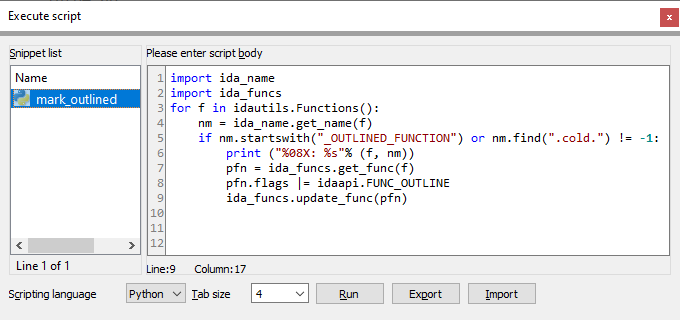 Igor’s tip of the week #106: Outlined functions – Hex Rays