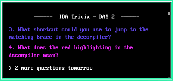 IDA Trivia – Test your IDA knowledge! DAY 2 – Hex Rays