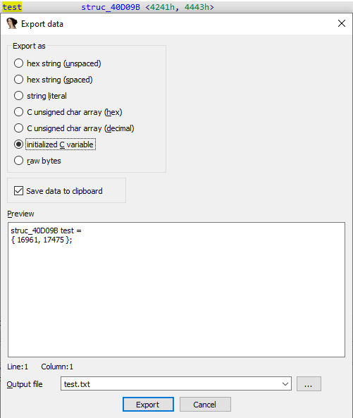 Igor’s tip of the week #39: Export Data – Hex Rays